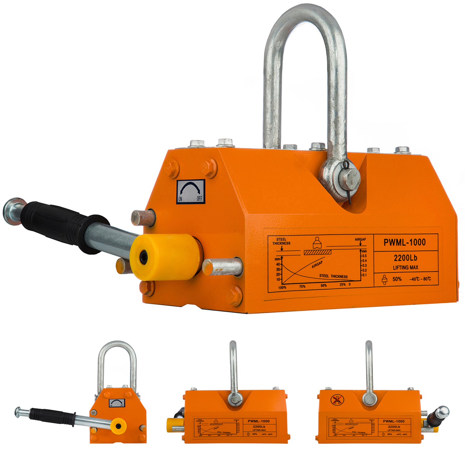 Permanent Magnetic Lifter 2200 lb. / 1000 kg - Prowinch Perú