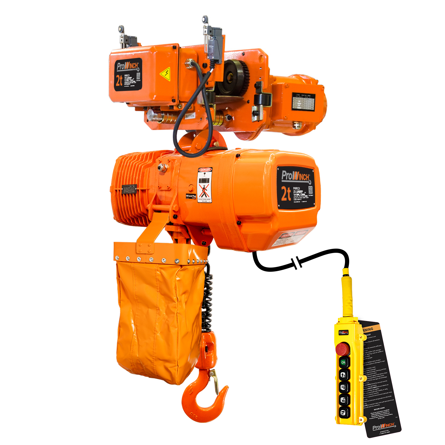 Tecle Cadena con Carro Electrico 2 Tons 3 Fases 6 Metros 2 Speed Heavy ...
